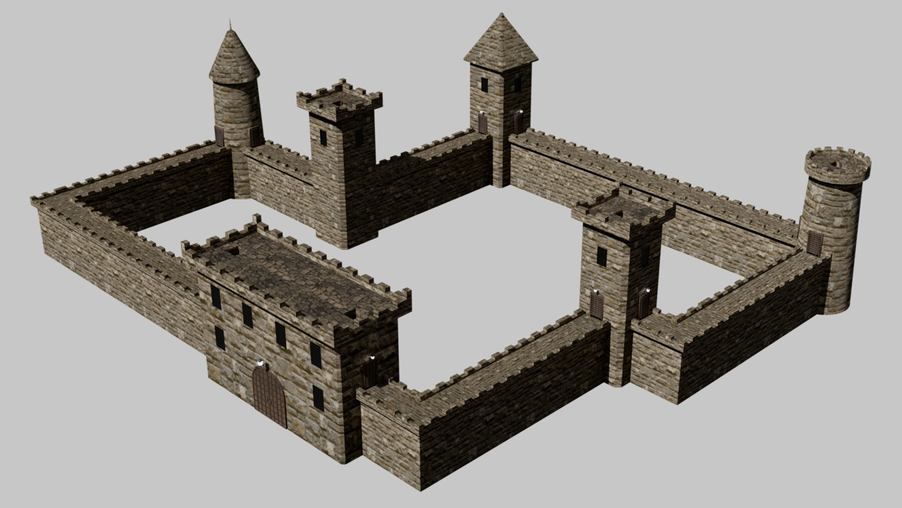ArtStation - Modular castle Low polly 3D Model Game ready | Game Assets