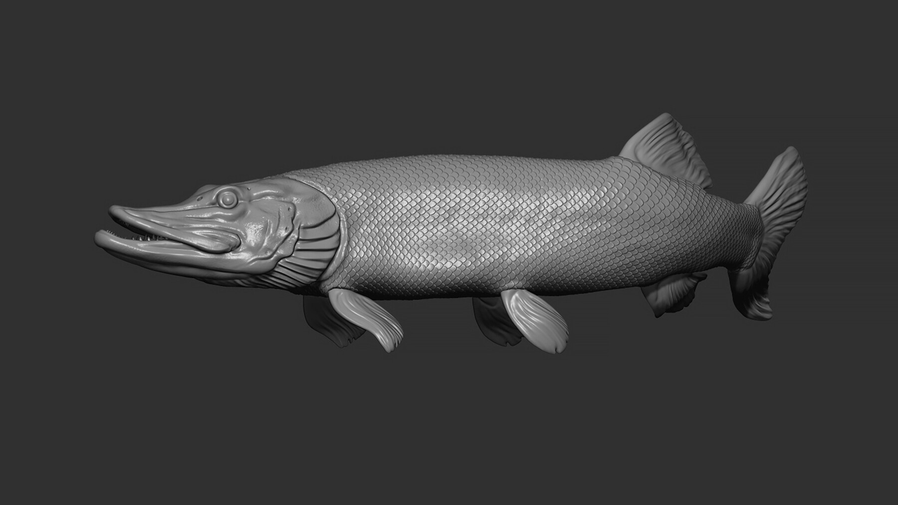 ArtStation - Pike fish on the base | Resources