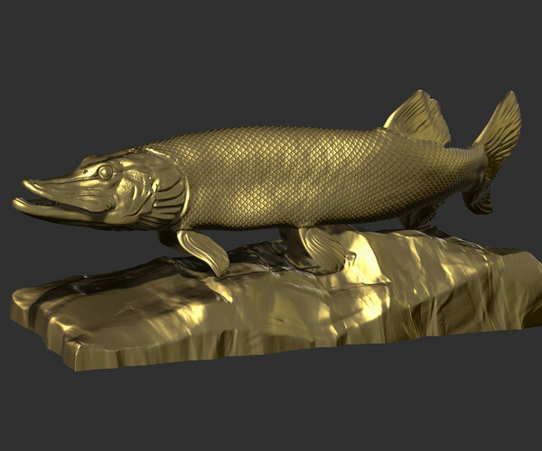 ArtStation - Pike fish on the base | Resources