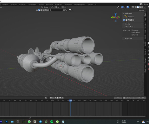 ArtStation - sci-fi ship with moving engine | Resources