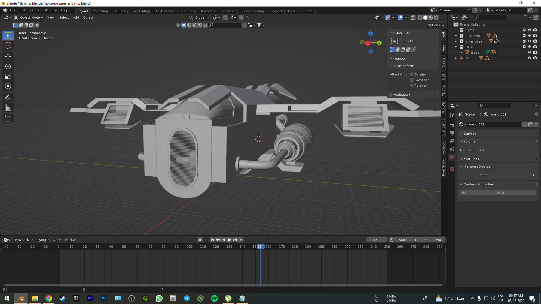 ArtStation - sci-fi ship with moving engine | Resources