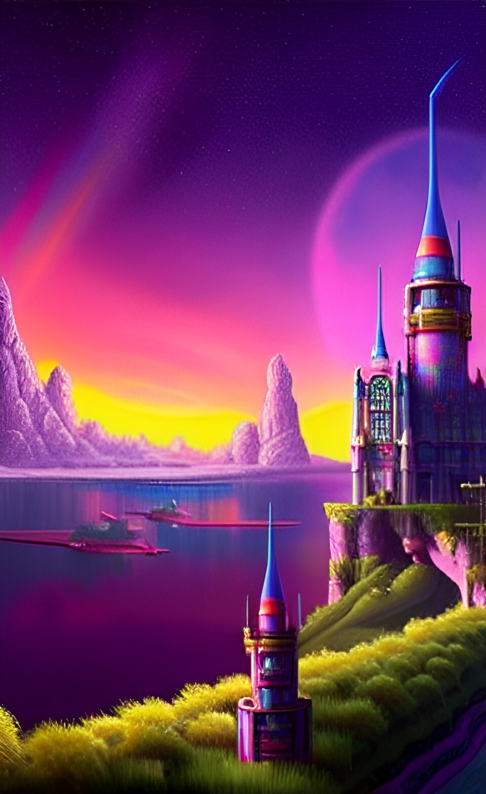 ArtStation - flying science fiction castle 6100 jpg pack wombo art ...