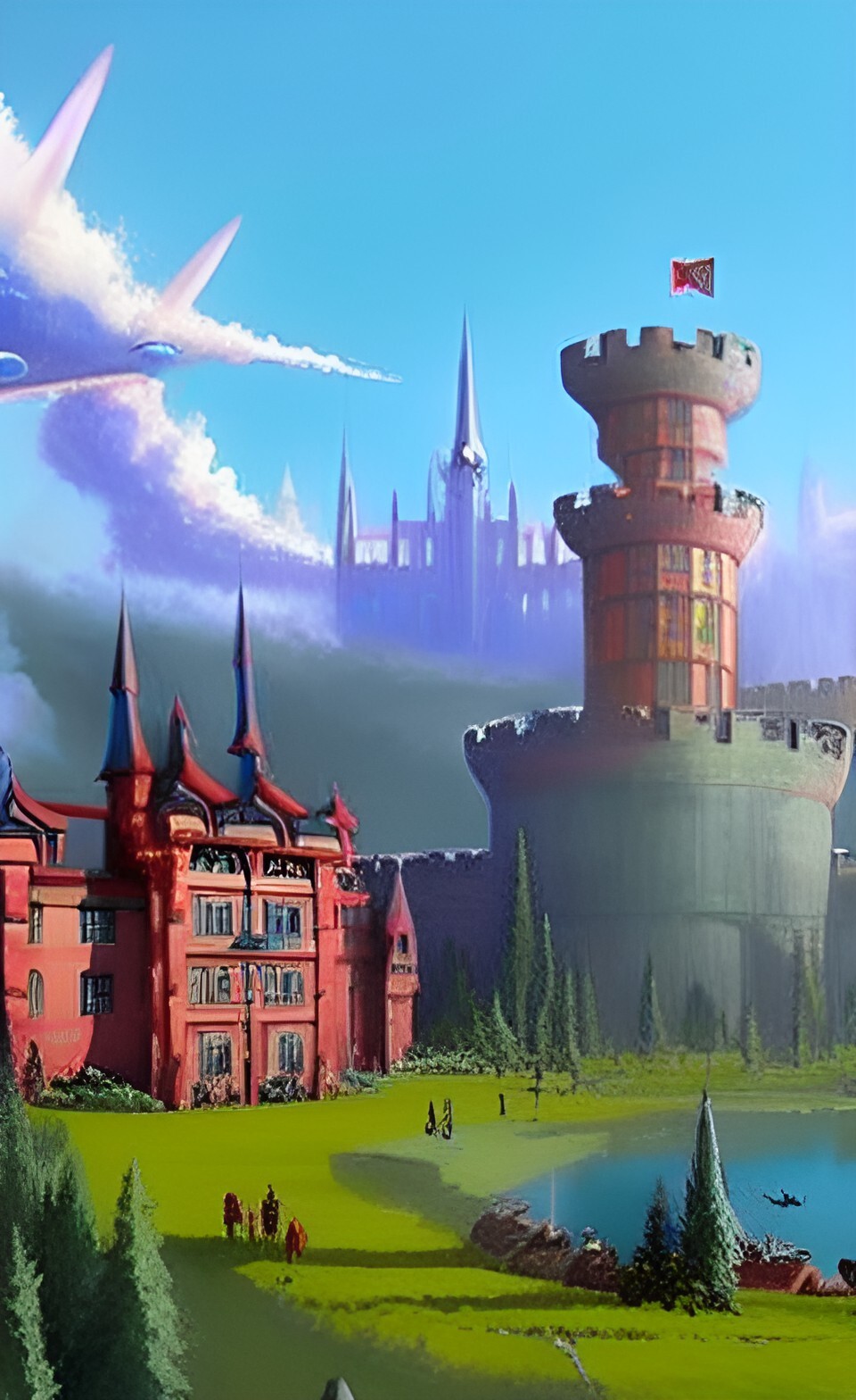 ArtStation - flying science fiction castle 6100 jpg pack wombo art ...