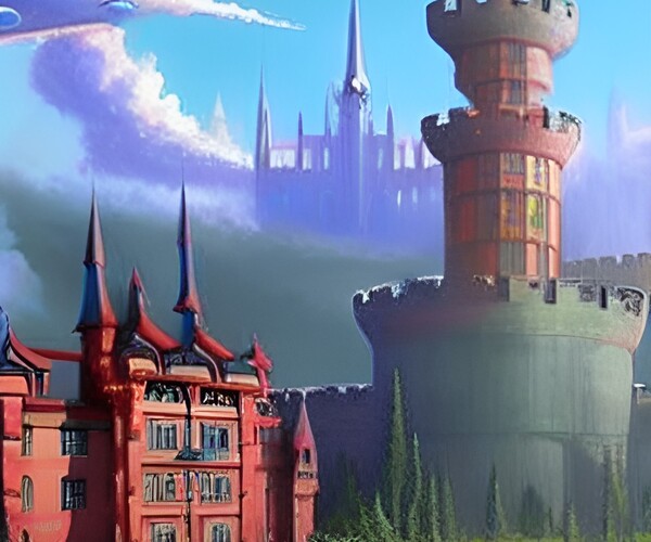 ArtStation - flying science fiction castle 6100 jpg pack wombo art ...
