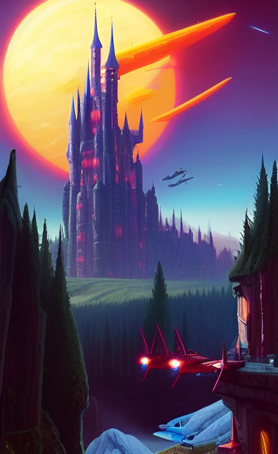 ArtStation - flying science fiction castle 6100 jpg pack wombo art ...