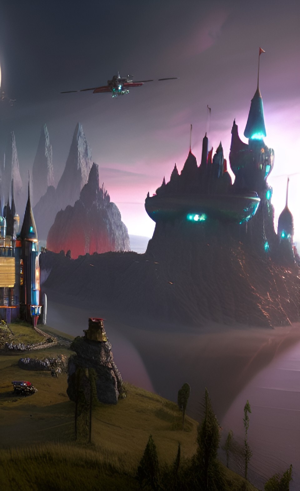 ArtStation - flying science fiction castle 6100 jpg pack wombo art ...