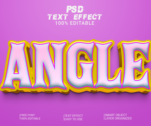ArtStation - Angle PSD fully editable text effect. Layer style PSD ...