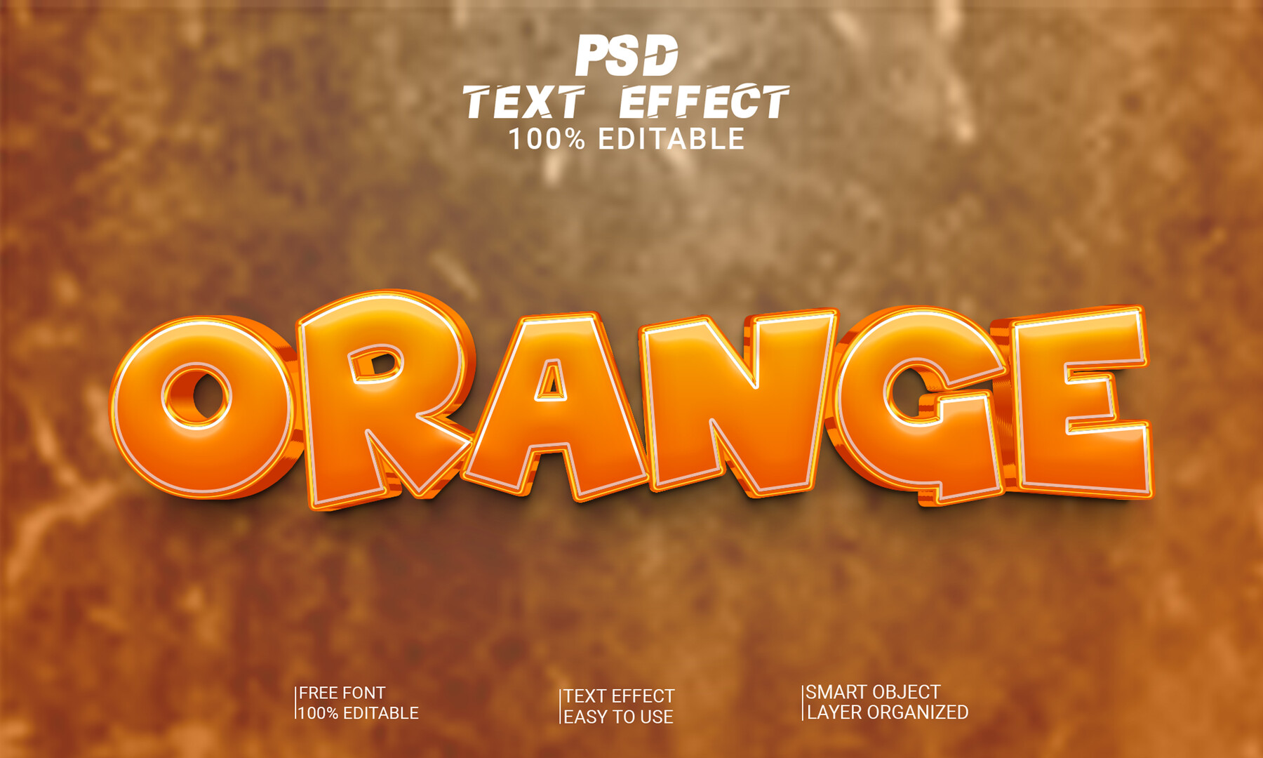 ArtStation - Orange PSD fully editable text effect. Layer style PSD ...
