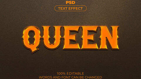 ArtStation - Queen PSD fully editable text effect. Layer style PSD mockup template. | Artworks
