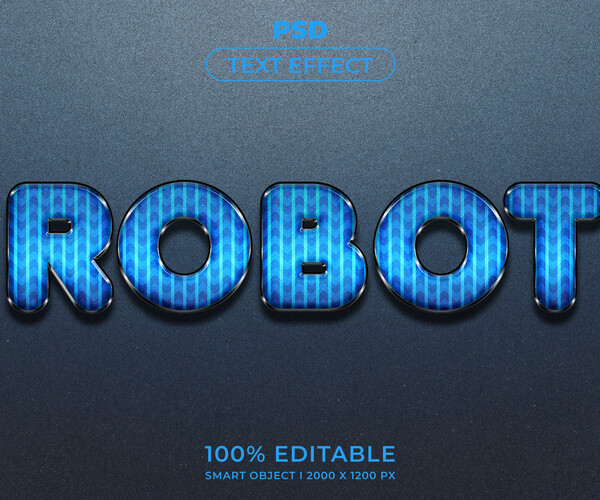 ArtStation - Robot PSD fully editable text effect. Layer style PSD ...
