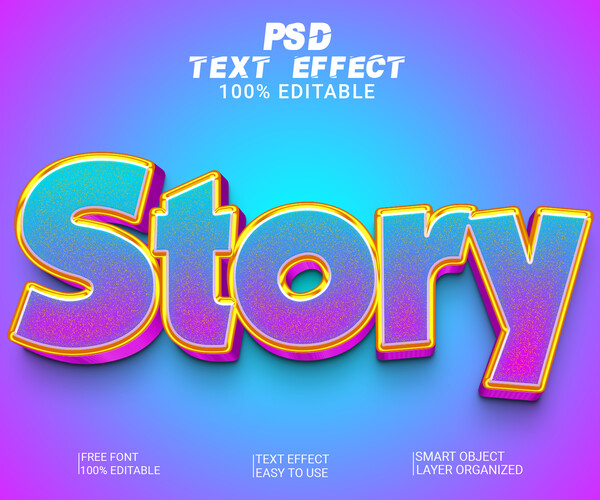 ArtStation - Story PSD fully editable text effect. Layer style PSD ...