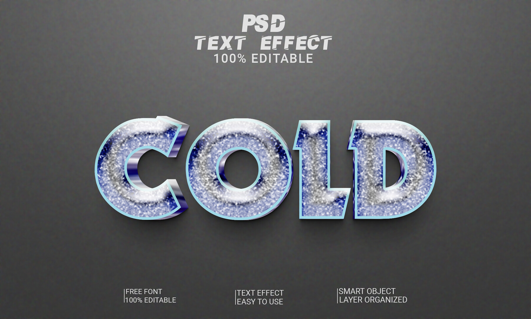 ArtStation - Cold PSD fully editable text effect. Layer style PSD ...