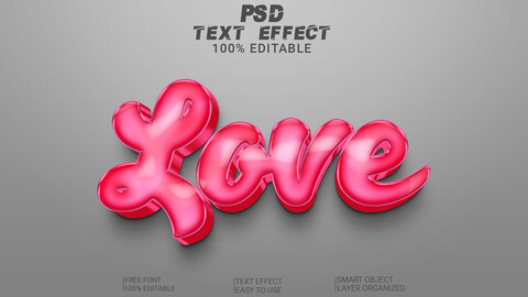 ArtStation - Love PSD fully editable text effect. Layer style PSD ...