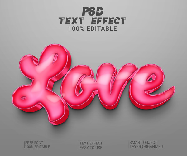 ArtStation - Love PSD fully editable text effect. Layer style PSD ...