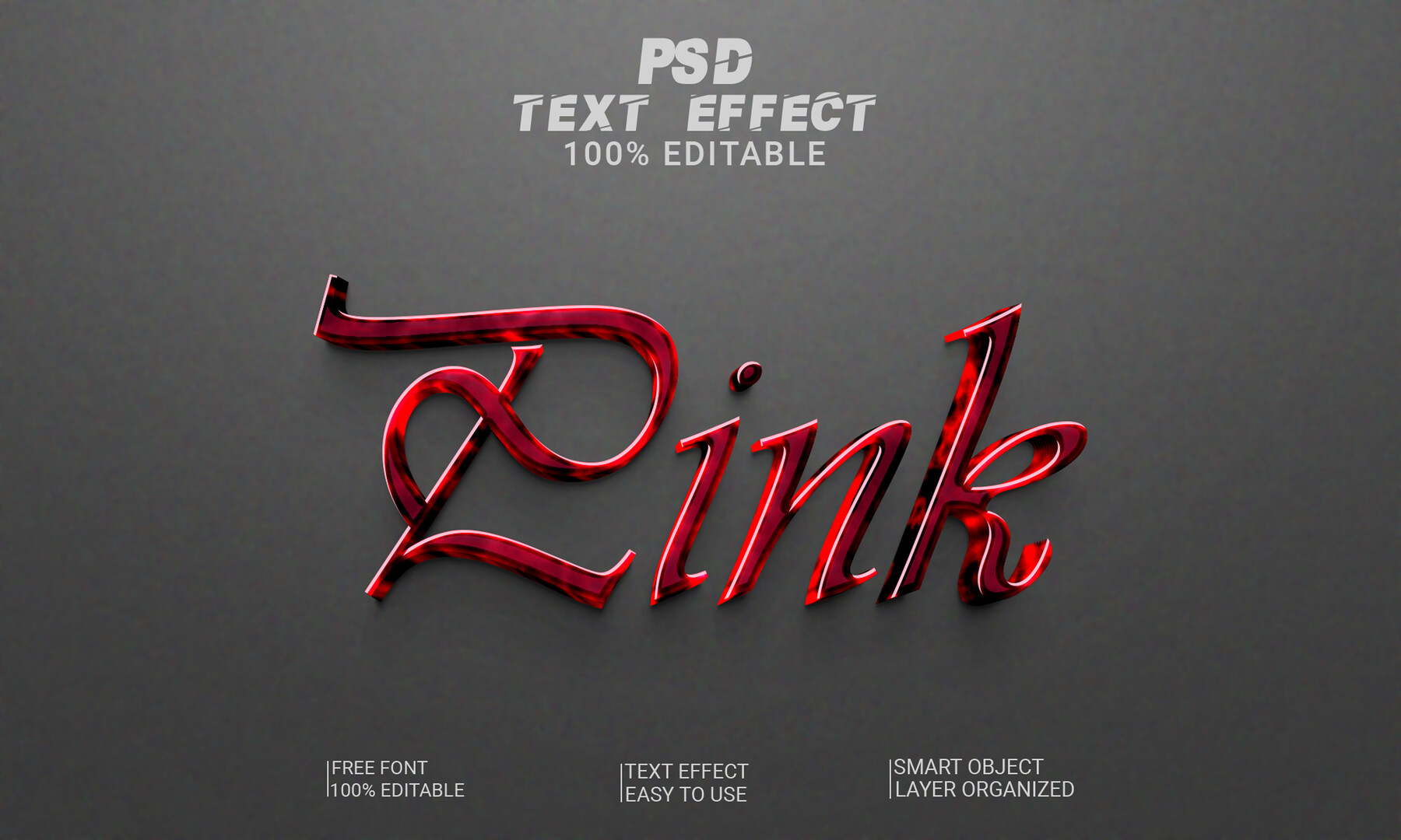 ArtStation - Pink PSD fully editable text effect. Layer style PSD ...