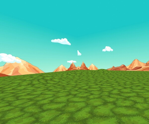 ArtStation - hdri environment grass mountains cartoon for anime & games ...