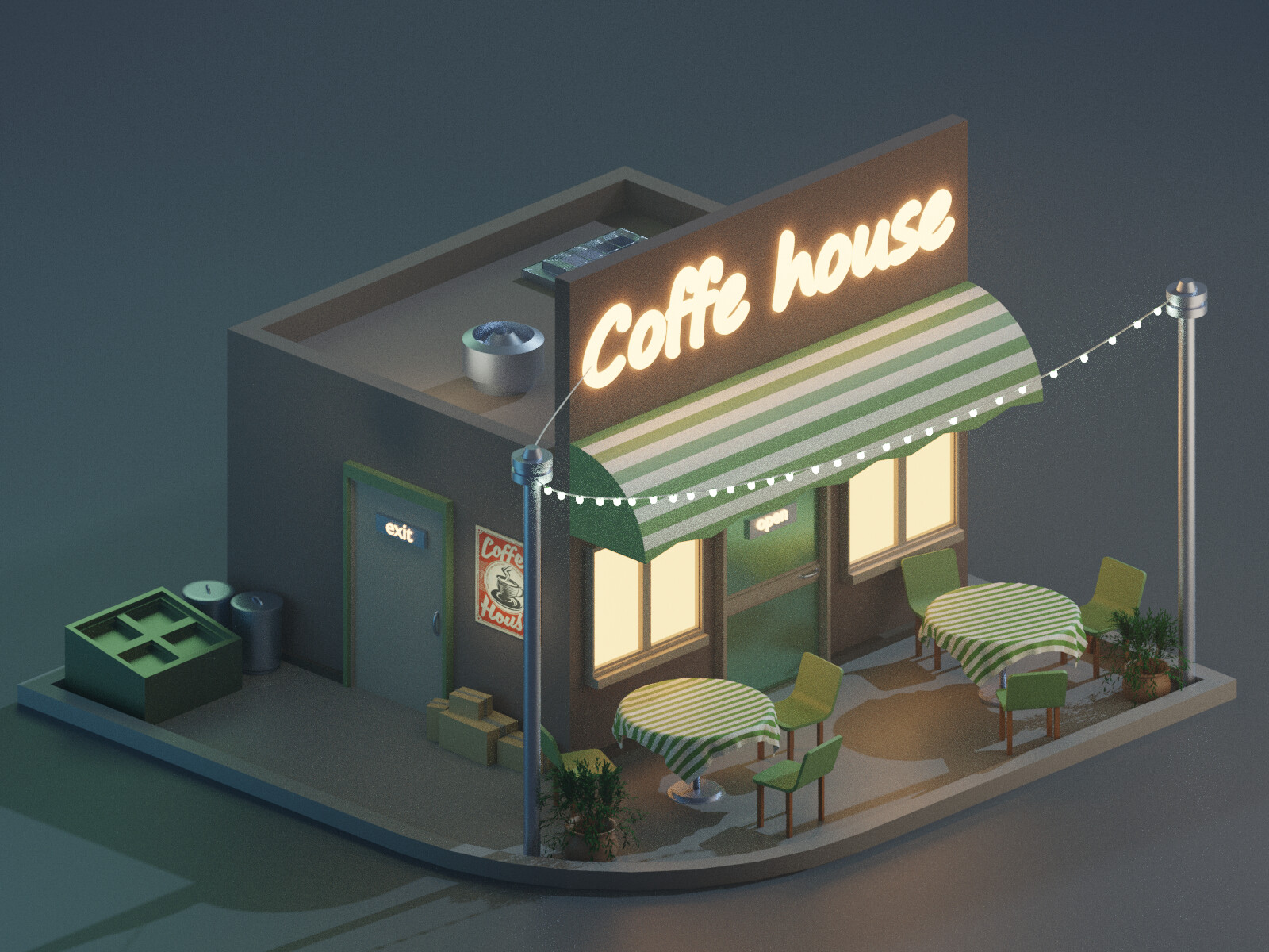 ArtStation - Stylized cafe | Resources