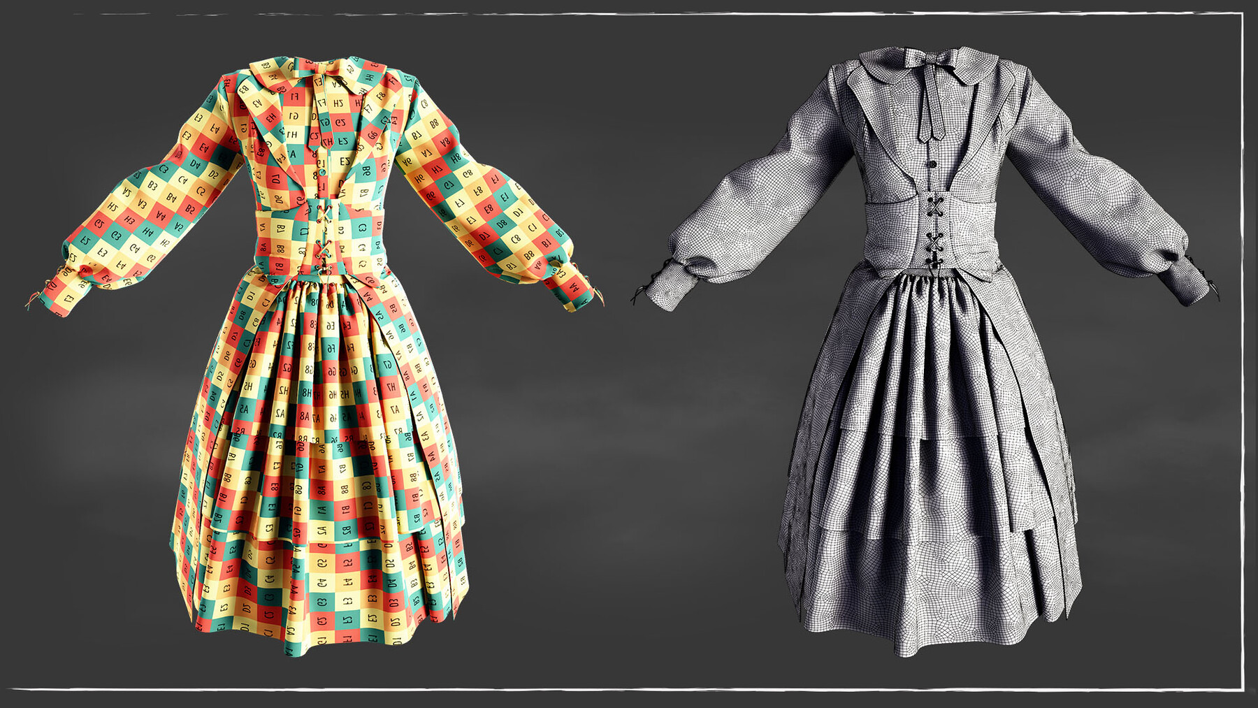 ArtStation - Gothic Dress 002/Marvelous Designer / 4k Textures/Smart ...