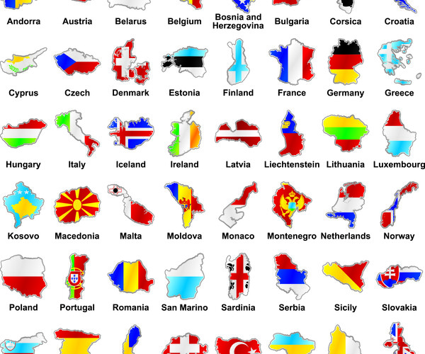 ArtStation - Countries Flags and Map design. EPS Template File | Artworks