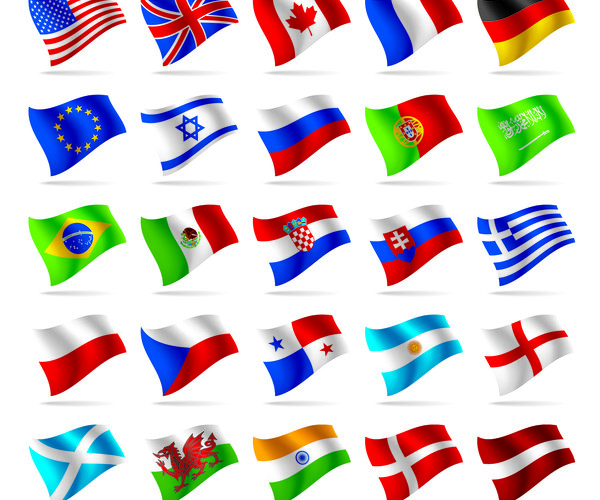 ArtStation - Flowing flags Icons material. EPS Template File | Artworks