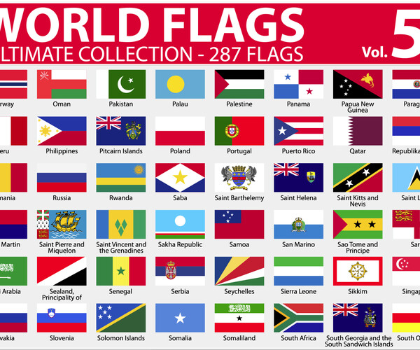 ArtStation - Various of World flags. EPS Template File | Artworks