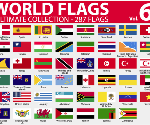 ArtStation - Various of World flags. EPS Template File | Artworks