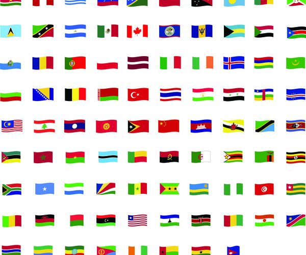 ArtStation - Flag Icon Set. EPS Template File | Artworks
