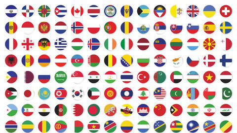 ArtStation - Round flag icon set minimalist style. EPS Template File ...