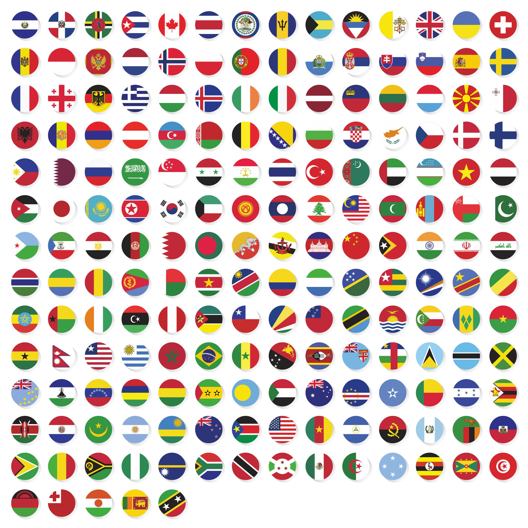 ArtStation - Round flag icon set minimalist style. EPS Template File ...