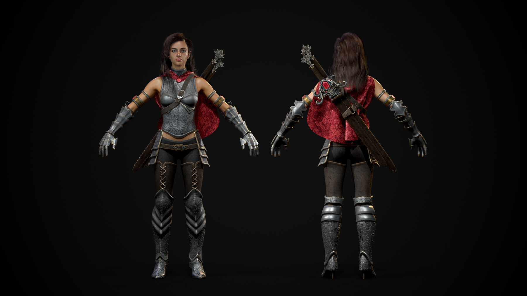 ArtStation - Fantasy Female Knight Rigged for UE5 | Game Assets