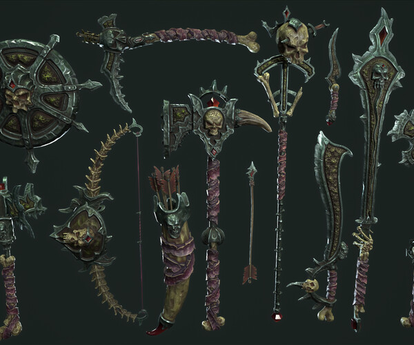 ArtStation - Fantasy undead weapons collection | Game Assets