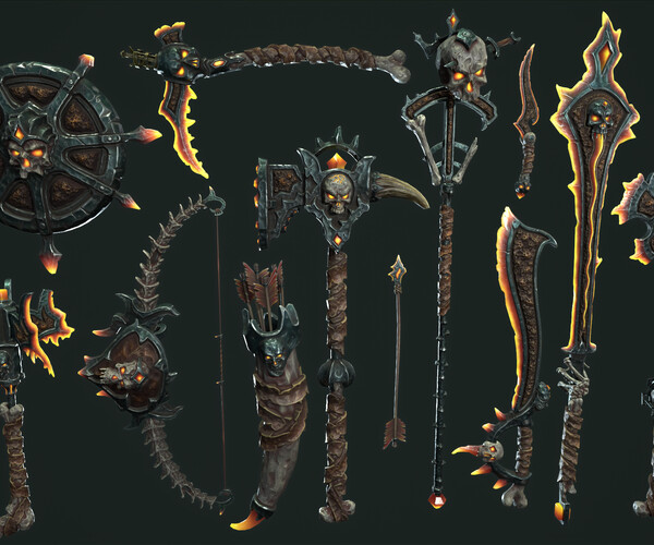ArtStation - Fantasy undead weapons collection | Game Assets