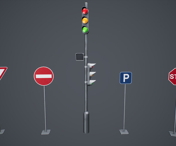 ArtStation - Stylized Traffic Signs | Game Assets