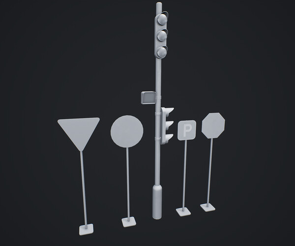 ArtStation - Stylized Traffic Signs | Game Assets