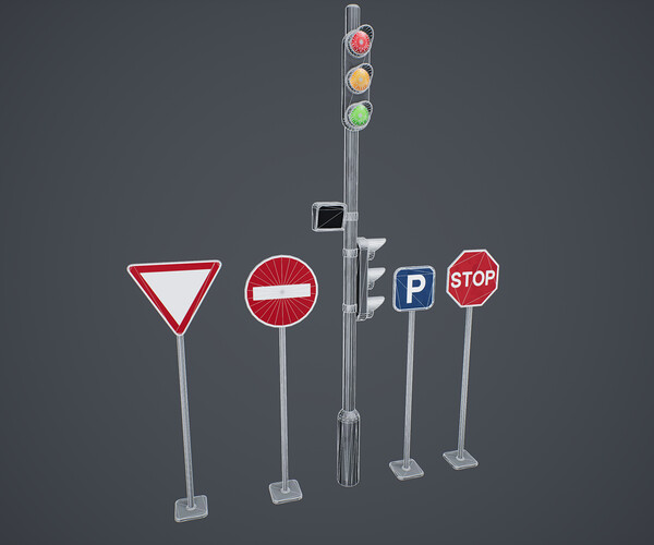 ArtStation - Stylized Traffic Signs | Game Assets