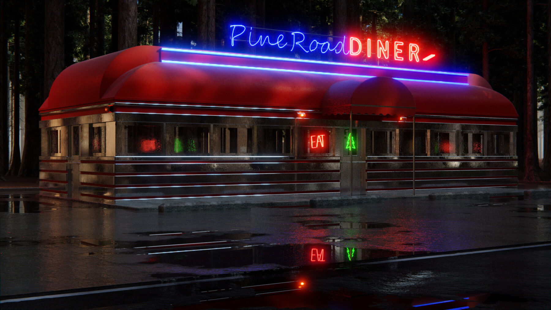 ArtStation - Road Diner 3d Scene | Resources