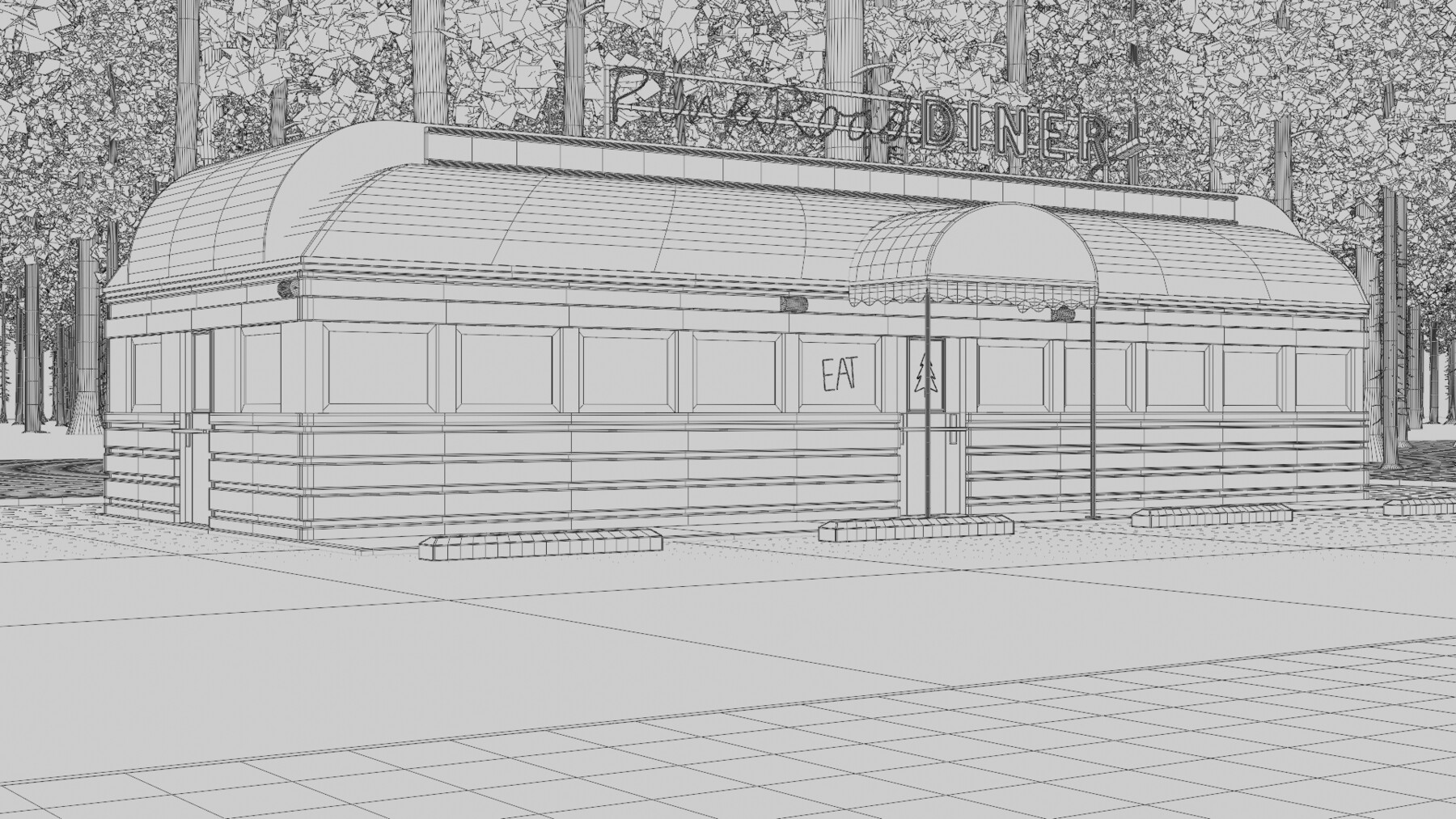 ArtStation - Road Diner 3d Scene | Resources