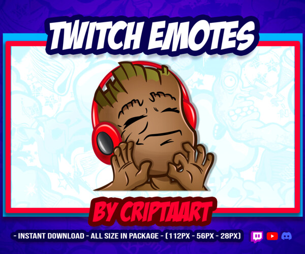 ArtStation - Twitch Emote / Groot Emote / Music Emote / Headphone Emote ...