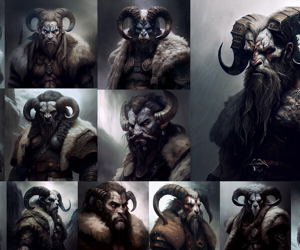 ArtStation - 200 Ram Warrior Illustration Pack Vol.01 | Artworks