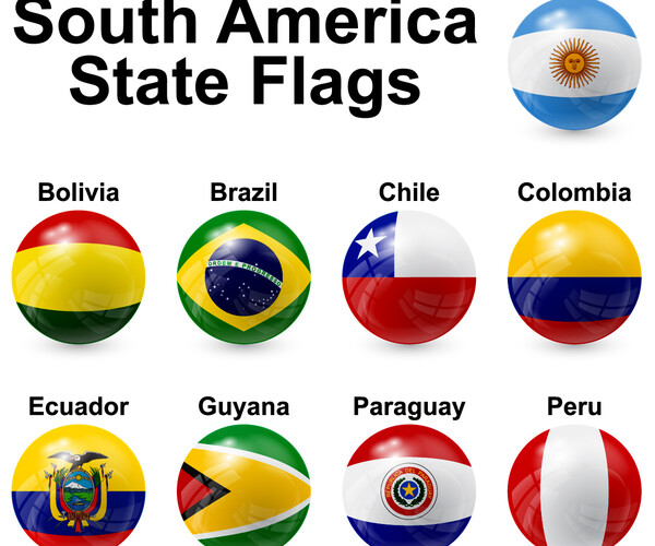 ArtStation - South america state flags. EPS Template File | Artworks