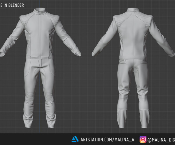ArtStation - Men's outfit_027. Marvelous Designer/Clo3d + OBJ + Blend ...