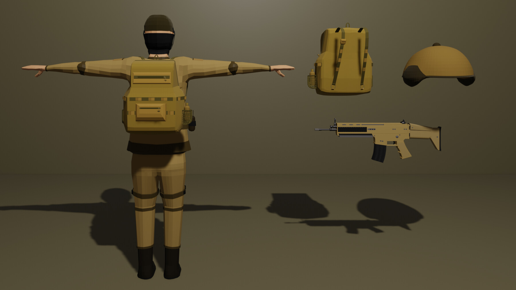ArtStation - Low poly Soldier Rigged | Game Assets