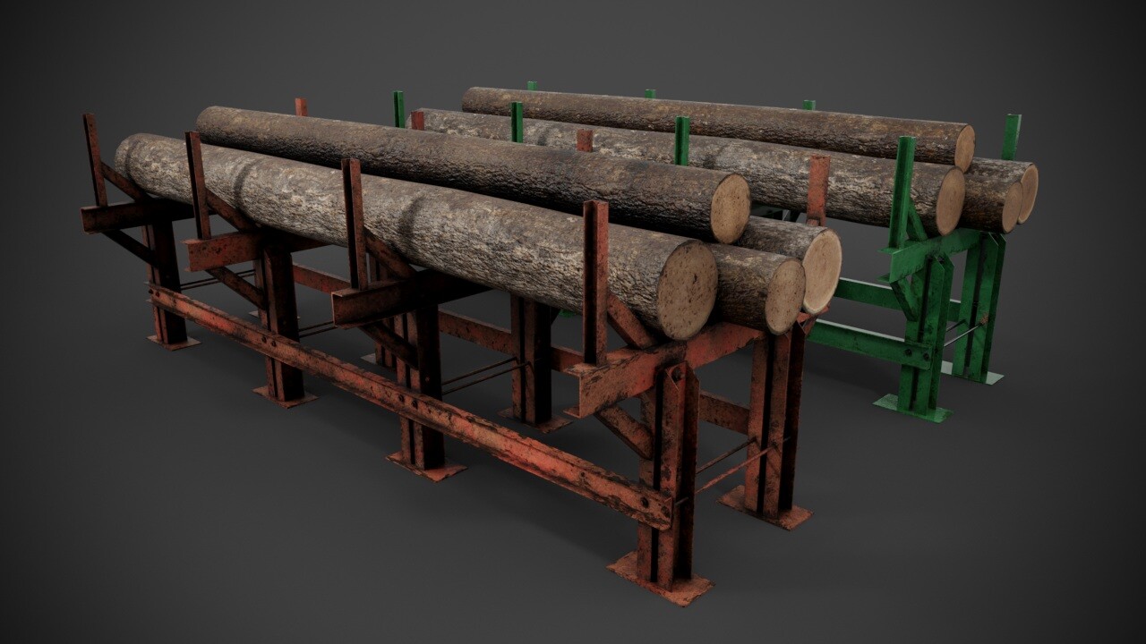 ArtStation - Industrial wood rack | Resources