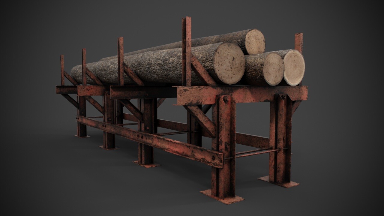 ArtStation - Industrial wood rack | Resources