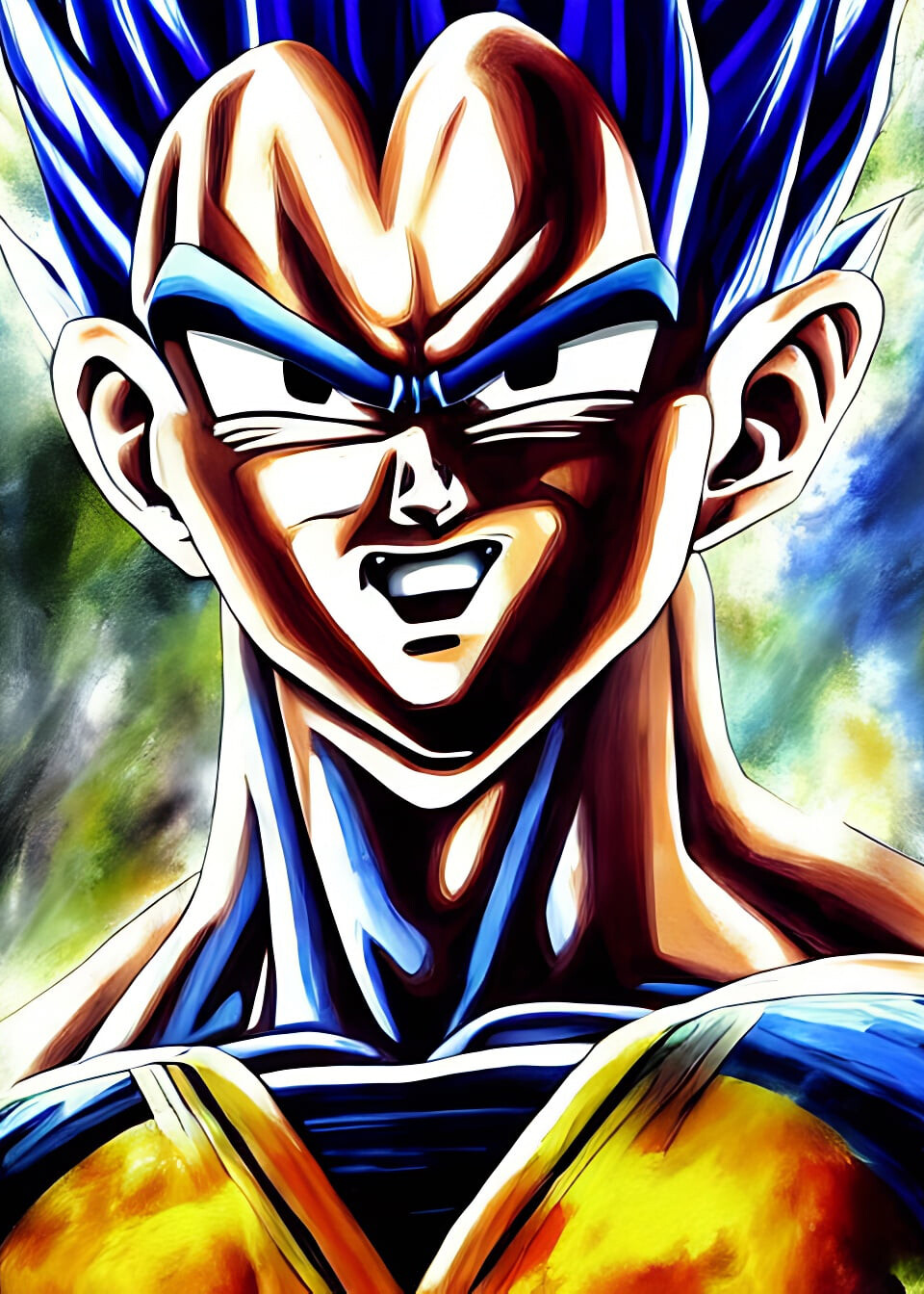 ArtStation - A painting of Vegeta Dragon Ball 8 | Artworks