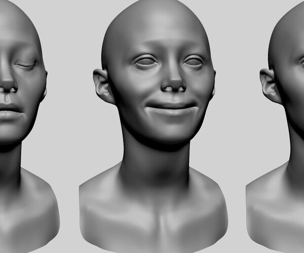 ArtStation - Female Head Basemesh - Expressions | Resources