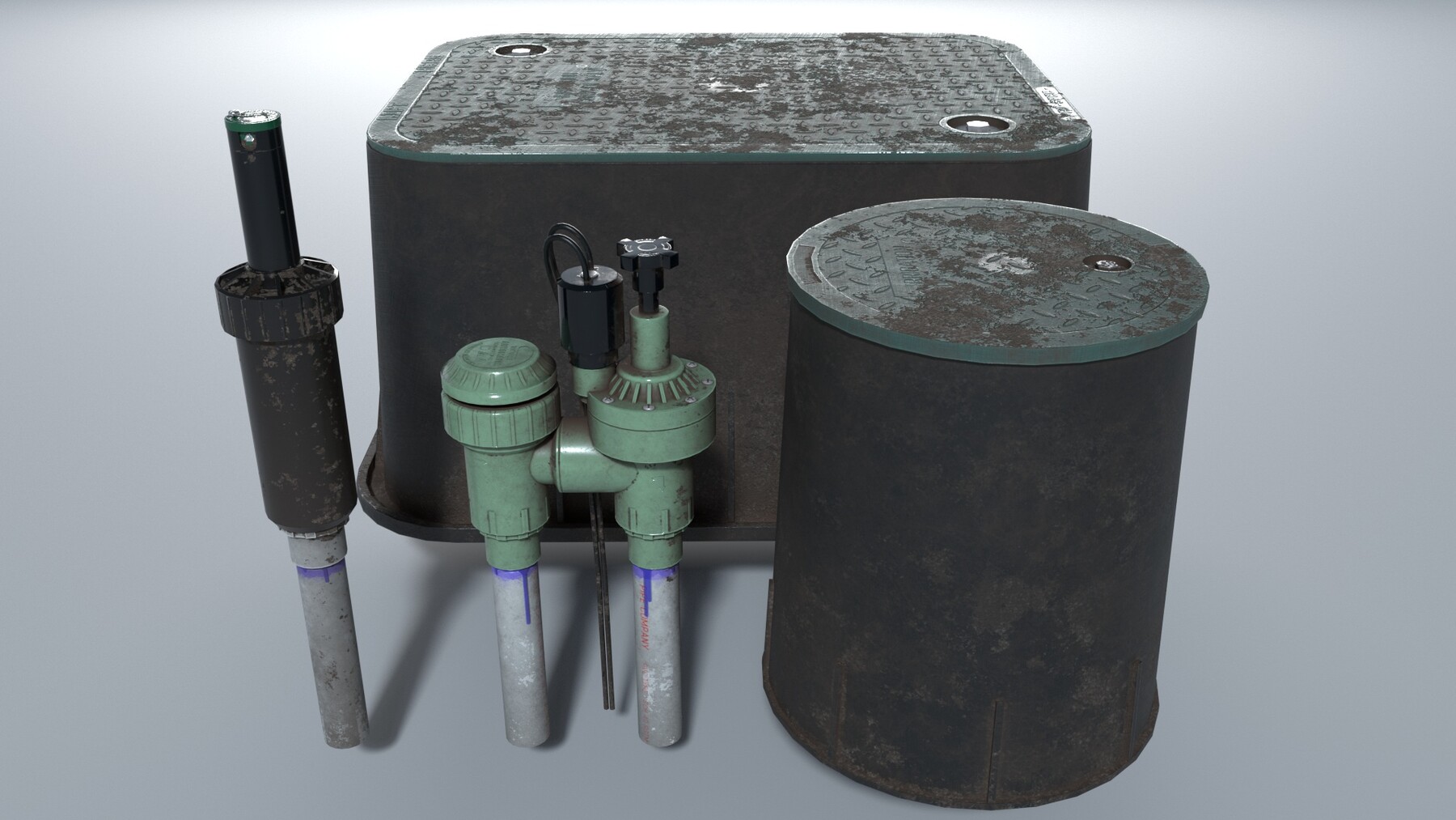 ArtStation - Automatic Sprinkler System Pack | Game Assets