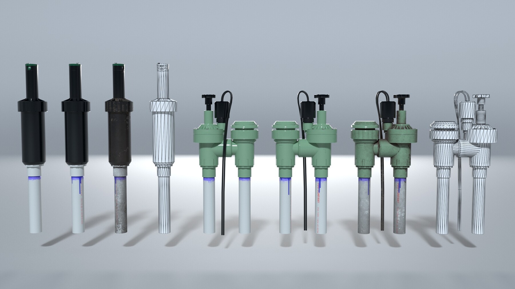 ArtStation - Automatic Sprinkler System Pack | Game Assets