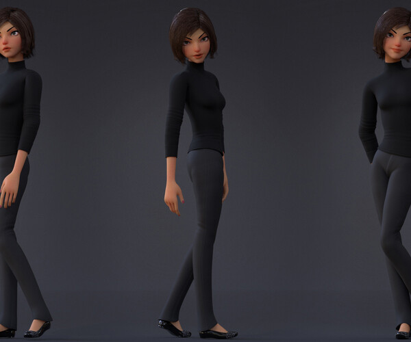 ArtStation - Violet Cartoon character with 2 outfit | Game Assets