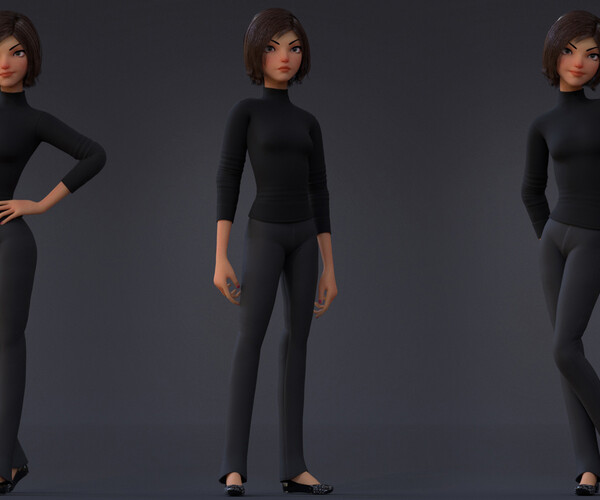 ArtStation - Violet Cartoon character with 2 outfit | Game Assets